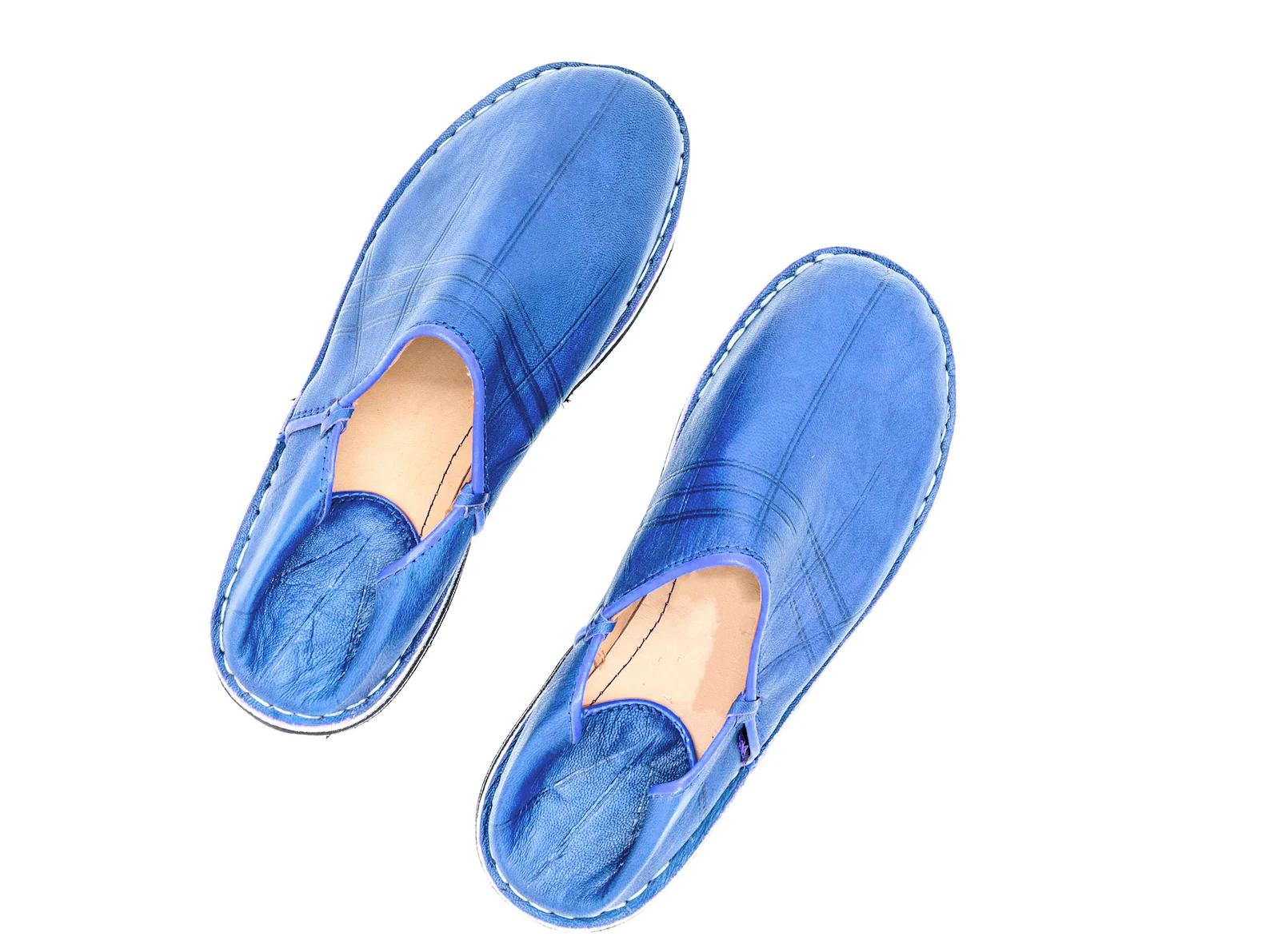 Moroccan Blue slippers | Marrakesh artisan